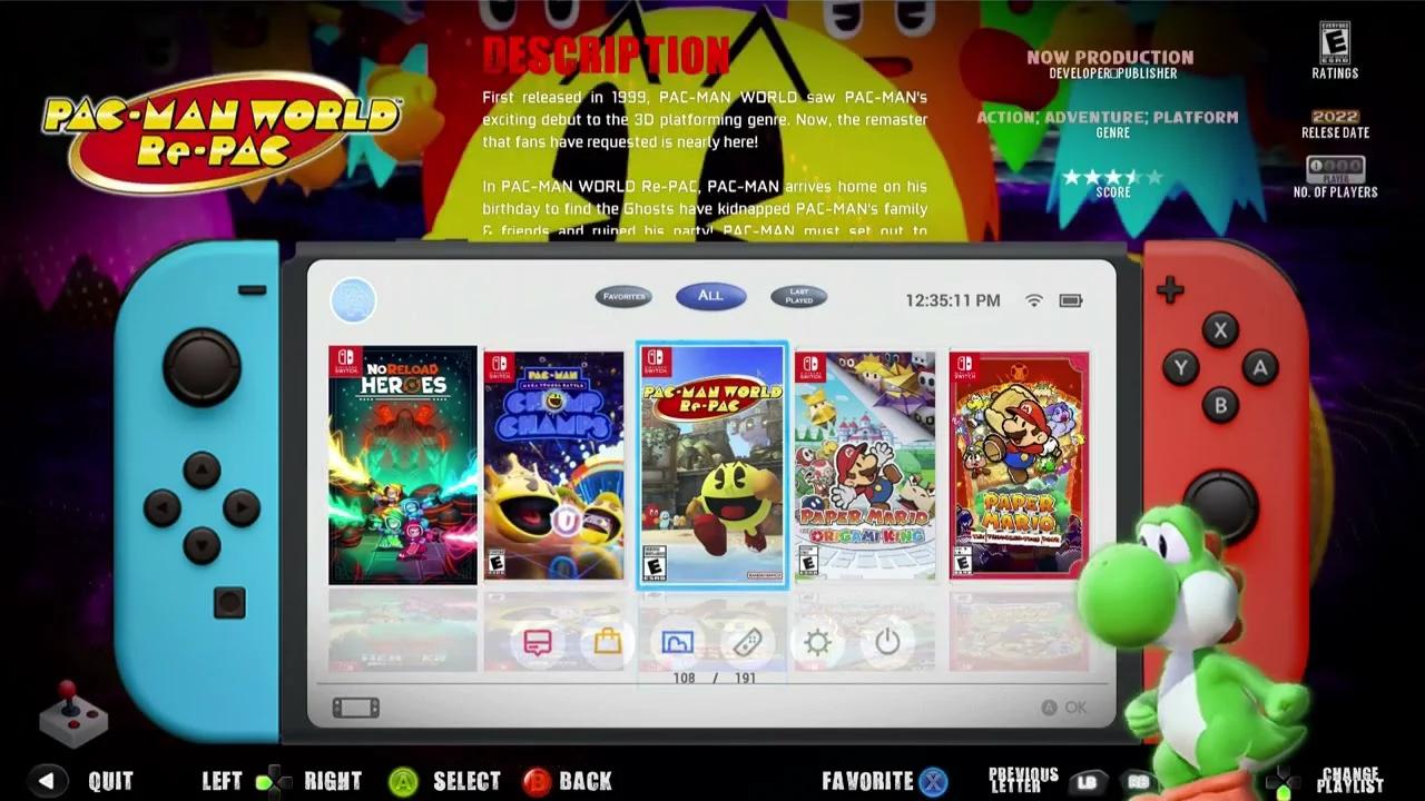 Nintendo Switch Official Theme Add-on for Project Arcade | RETROFE