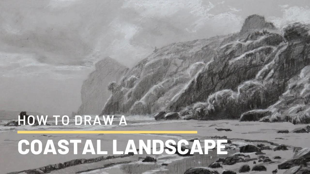 My Painting Process Part 2 - How to Draw a Coastal Landscape