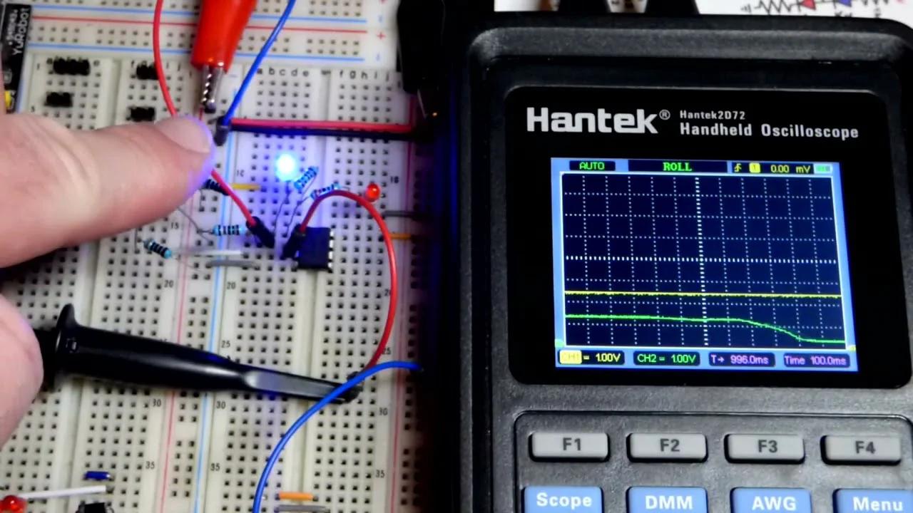 Oscilloscope measurement of light level controlled LM358 Op Amp Non ...