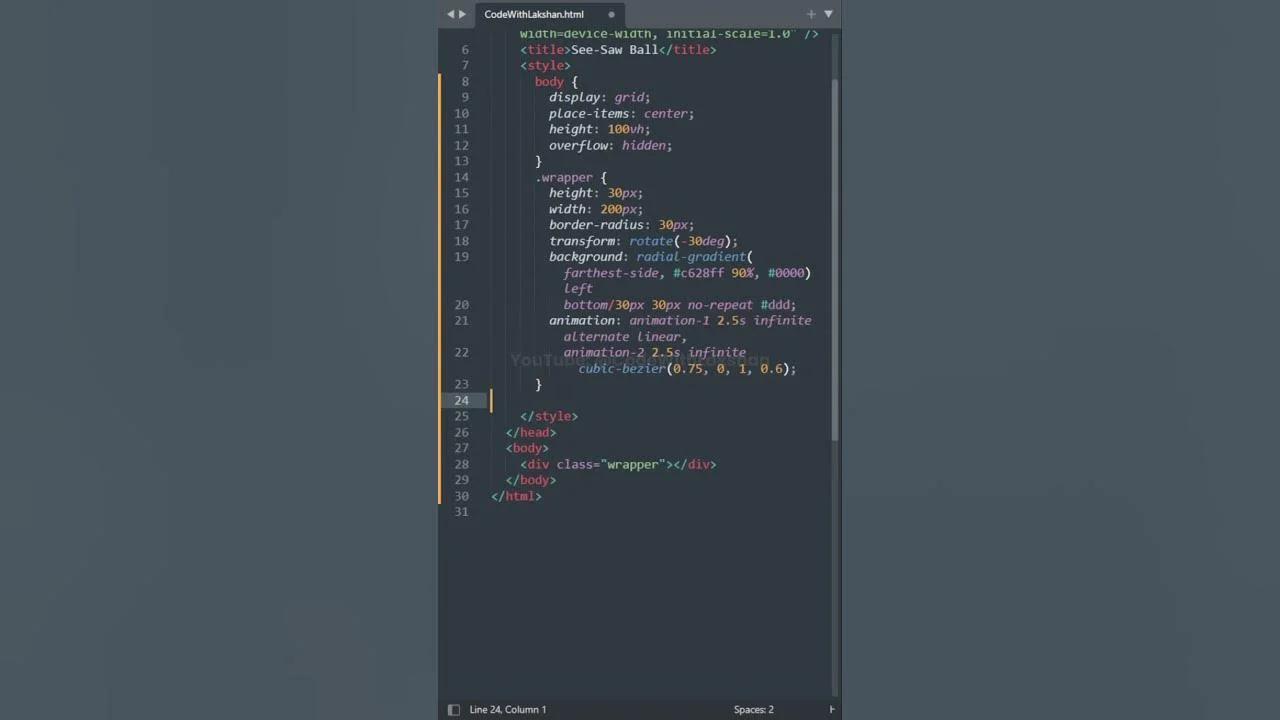 See Saw Ball Animation | HTML CSS