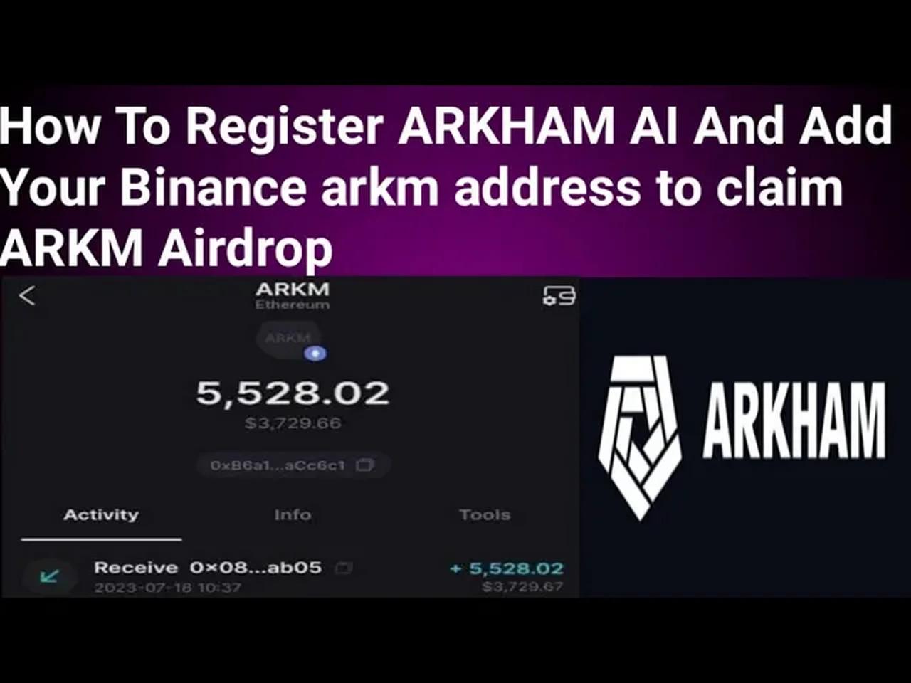 How To Register ARKHAM AI And Add Your Binance arkm address to claim ...