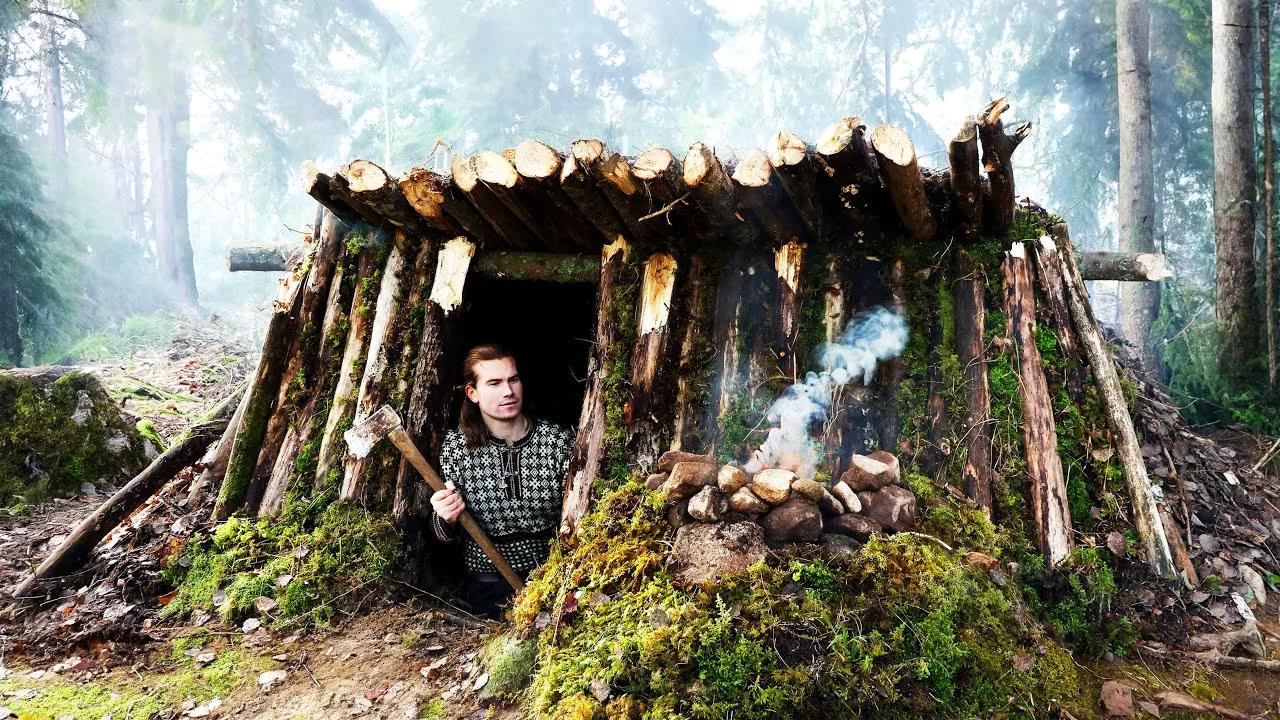 Building a SECRET Dugout Shelter: 5 Day Bushcraft Camping