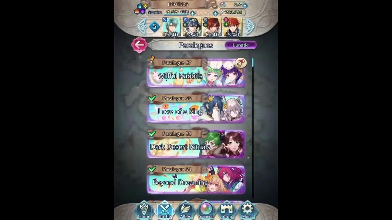 ErikH526 - Fire Emblem Heroes - Paralogue 57 Willful Rabbits Lunatic ...