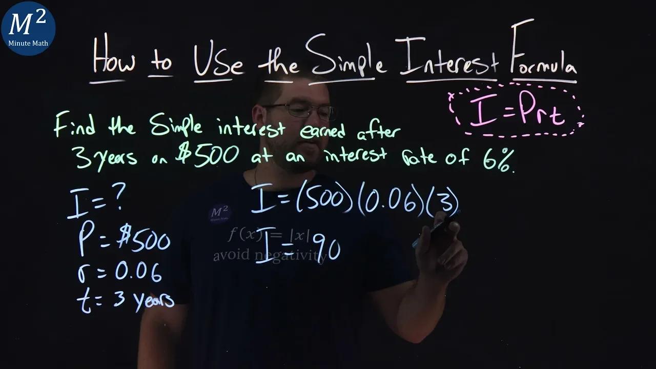 How to Use the Simple Interest Formula (I=Prt) to Find I | Part 1 of 3 ...