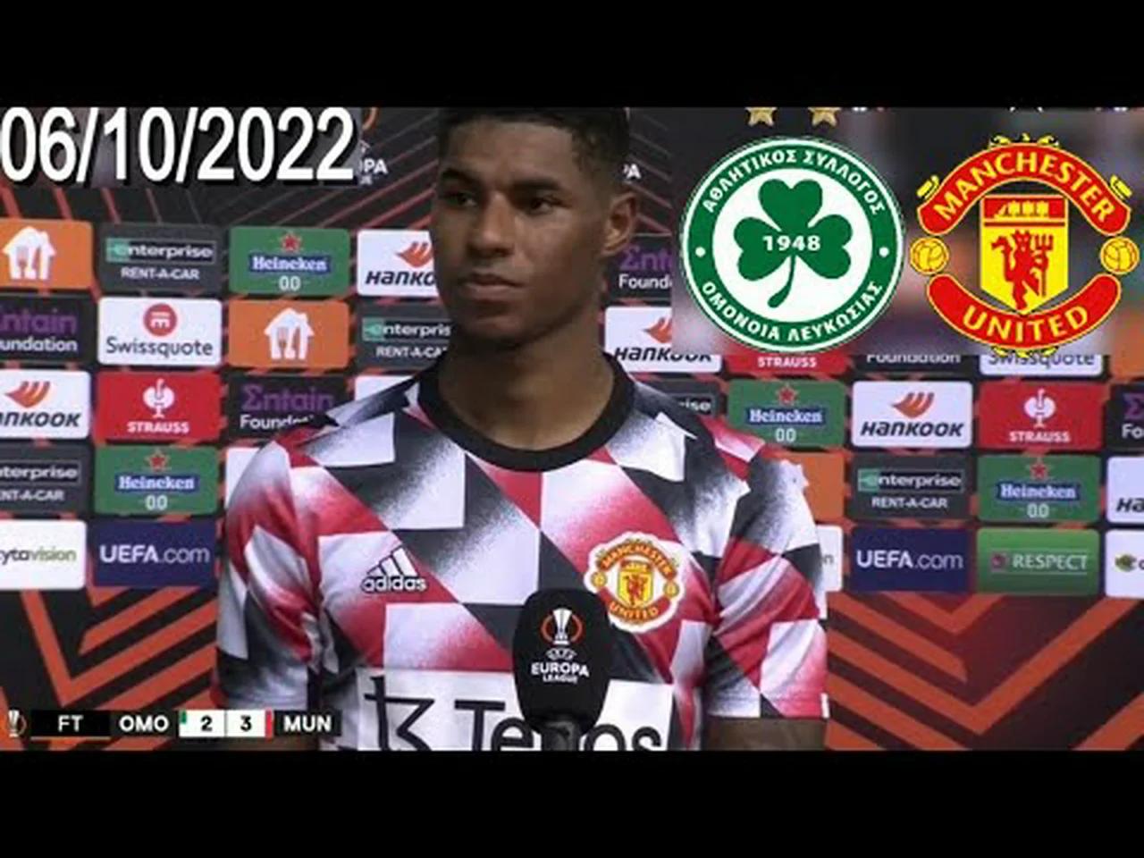 Marcus Rashford Post Match Interview Omonia Nicosia 2 vs 3 Manchester ...