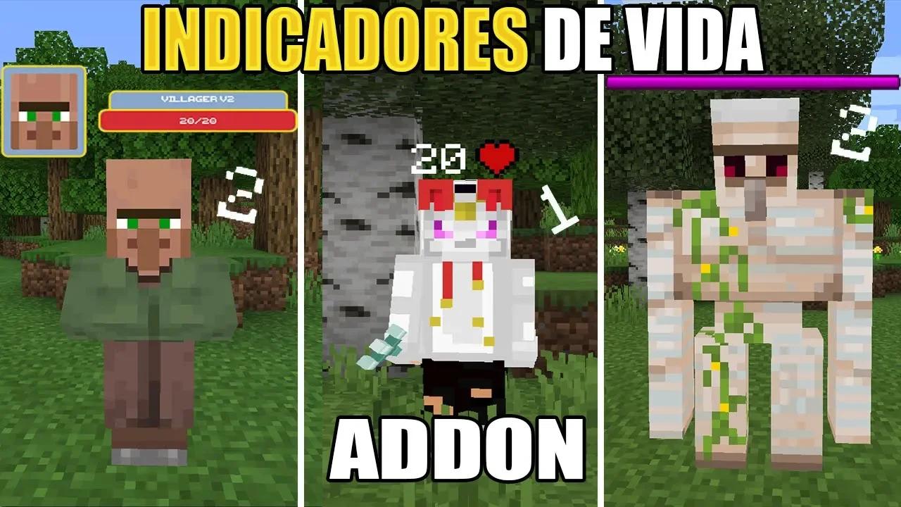 LOS 3 MEJORES INDICADORES DE VIDA ADDON para Minecraft PE 1.16 DAMAGE ...