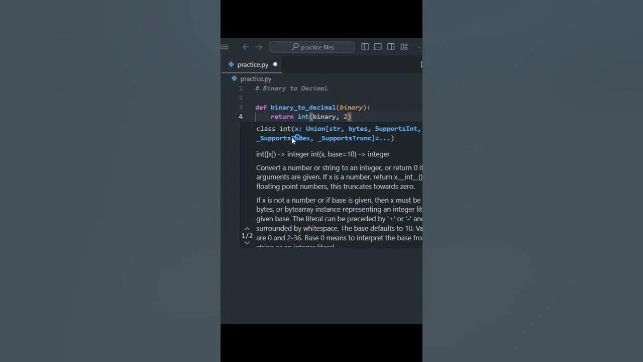 Binary To Decimal Python Pythonprogramming Coding Learnpython