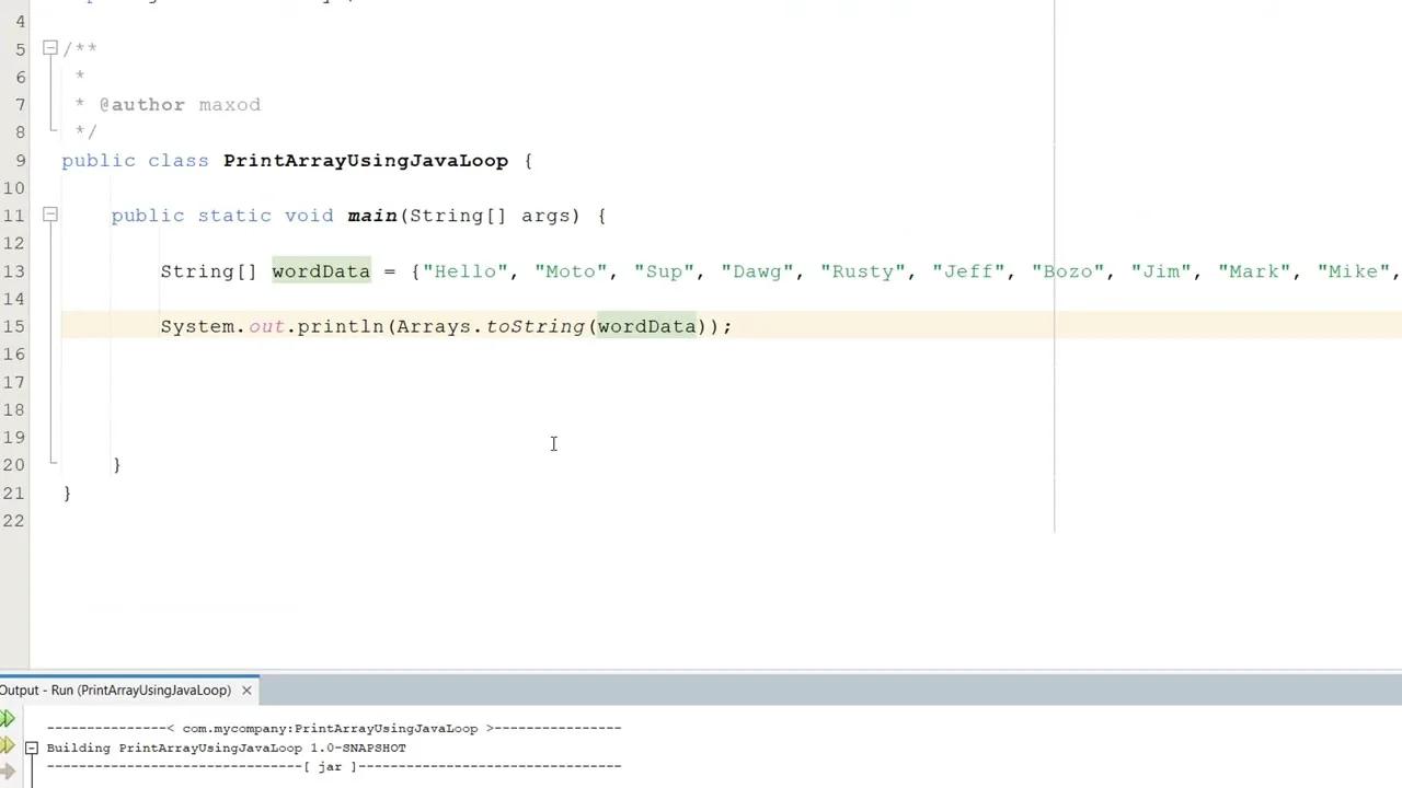 How To Print A String Array Using Java
