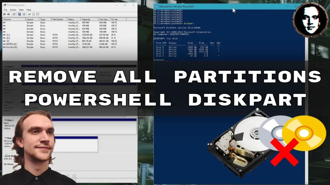 How to Remove All Partitions With PowerShell DiskPart