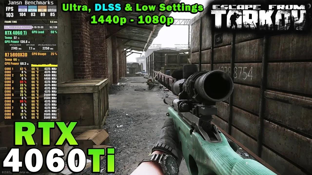 Escape from Tarkov | RTX 4060 Ti | R7 5800X3D | 1440p - 1080p | Ultra ...