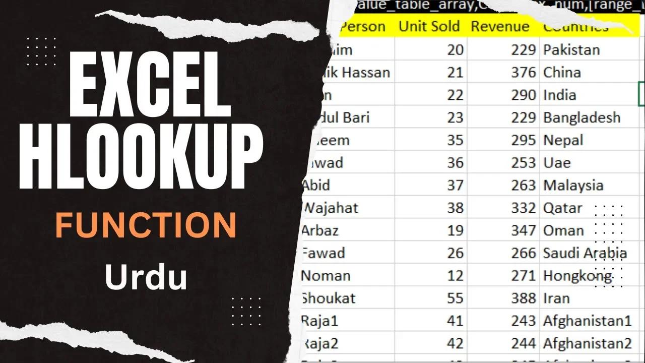 How To Use Hlookup Function In Excel Vlookup Vs Hlookup Urdu