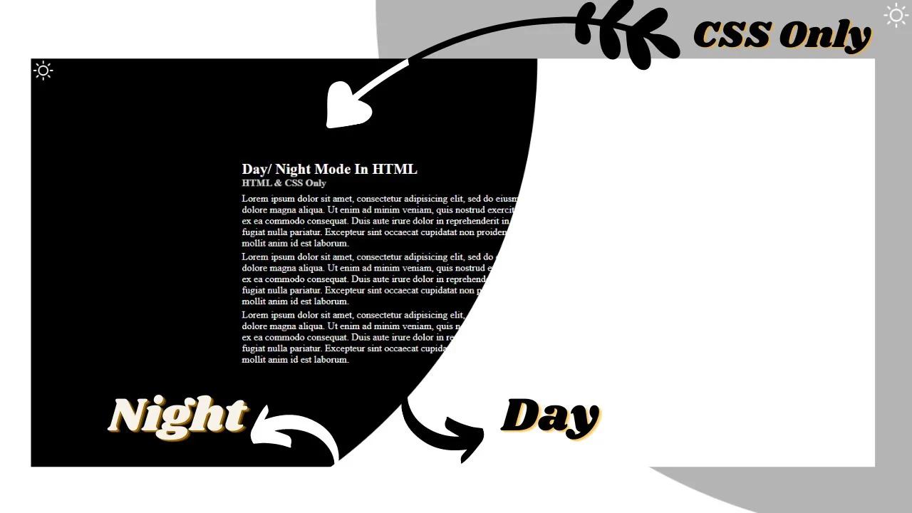 Day and Night Mode | Using HTML and CSS Only
