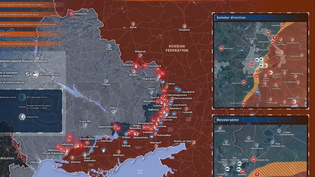 Ukraine War Update Rybar Map for October 24, 2022, Starobilsk Soledar ...