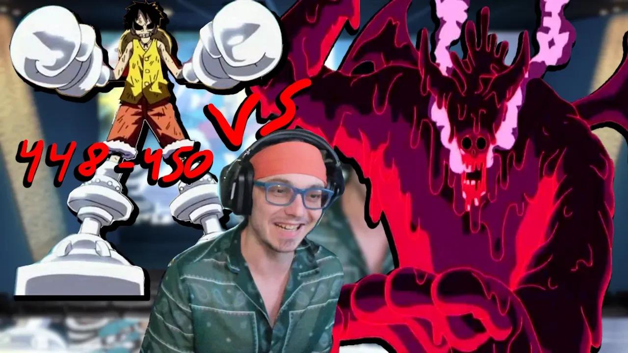 Luffy fights Magellan with Mr. 3's wax armor! One Piece reaction 448-450
