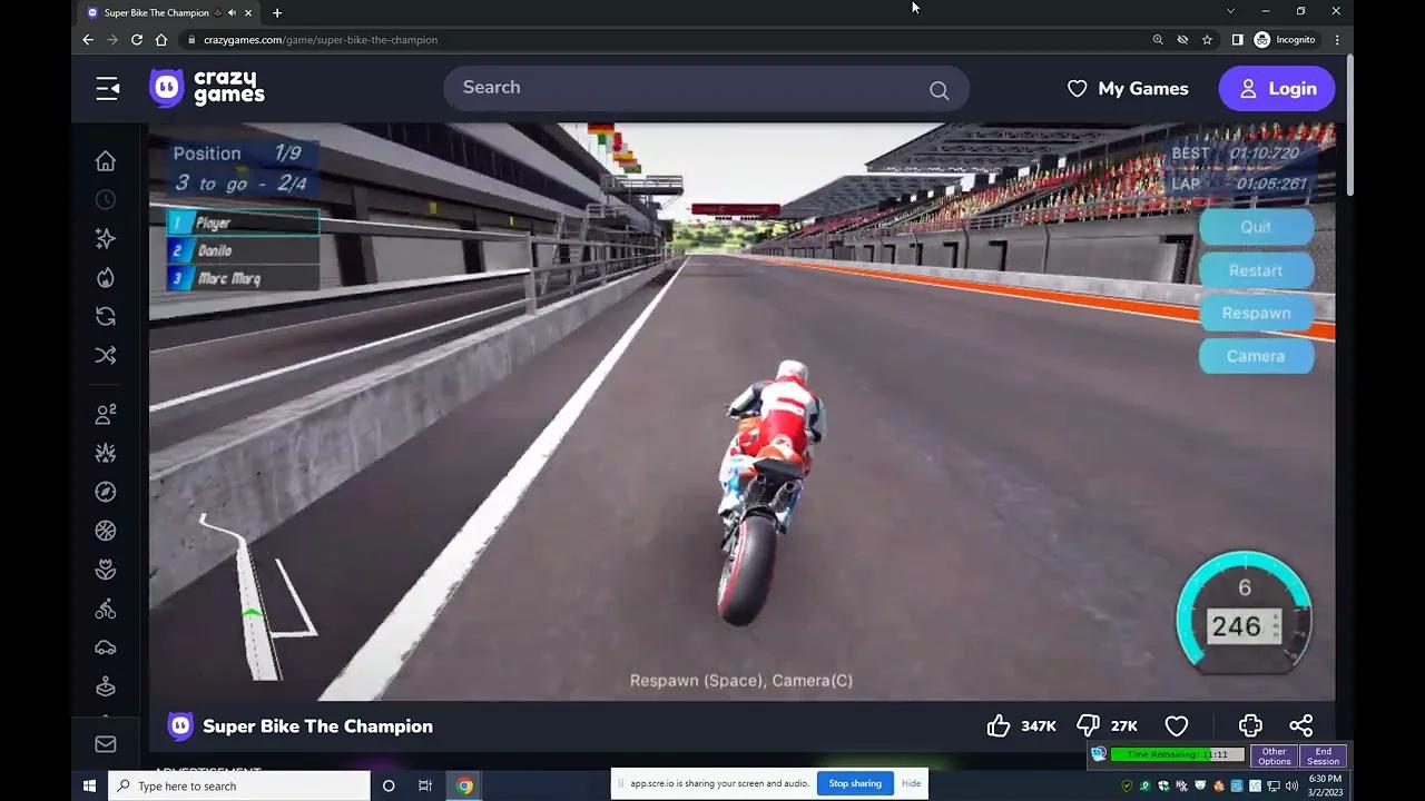 Sonic Gaming Sonic Hedgehog Plays Super Bike The Champion (Full 4 Lap Race)