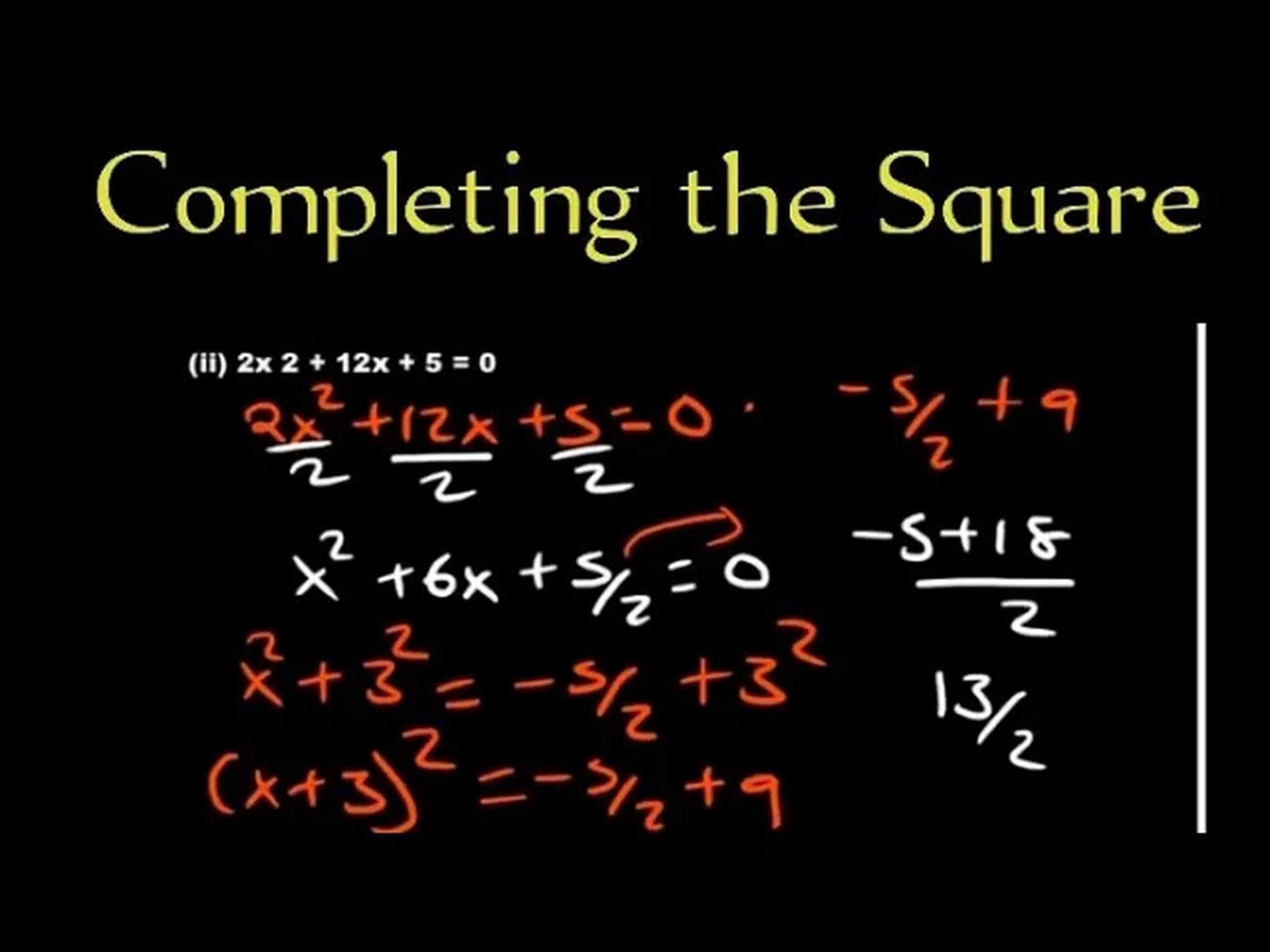 Completing the square method | practice questions