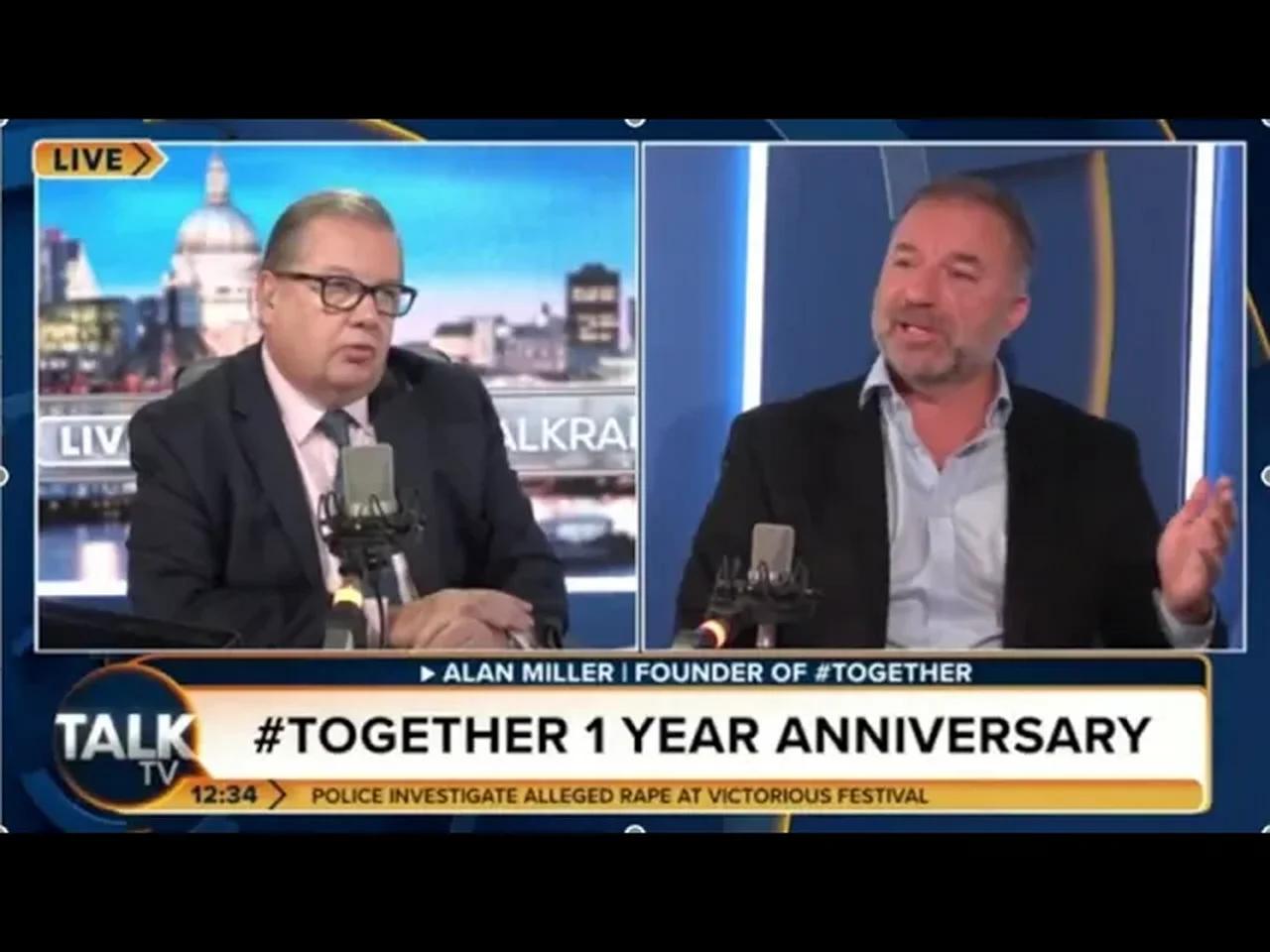 #together 1 year anniversary: co-founder Alan Miller on Talk TV