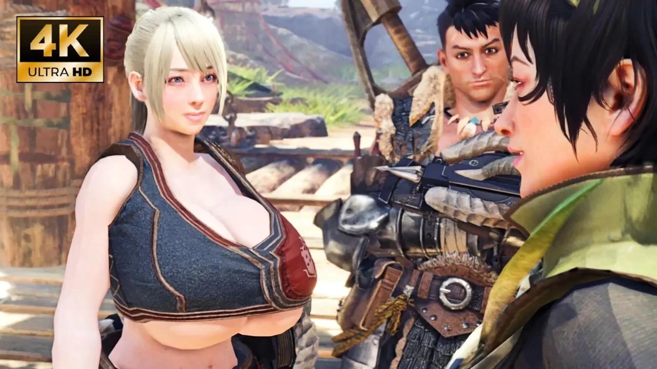 Thicc Monster Hunter World Female MOD #2 Physics Gameplay 4K