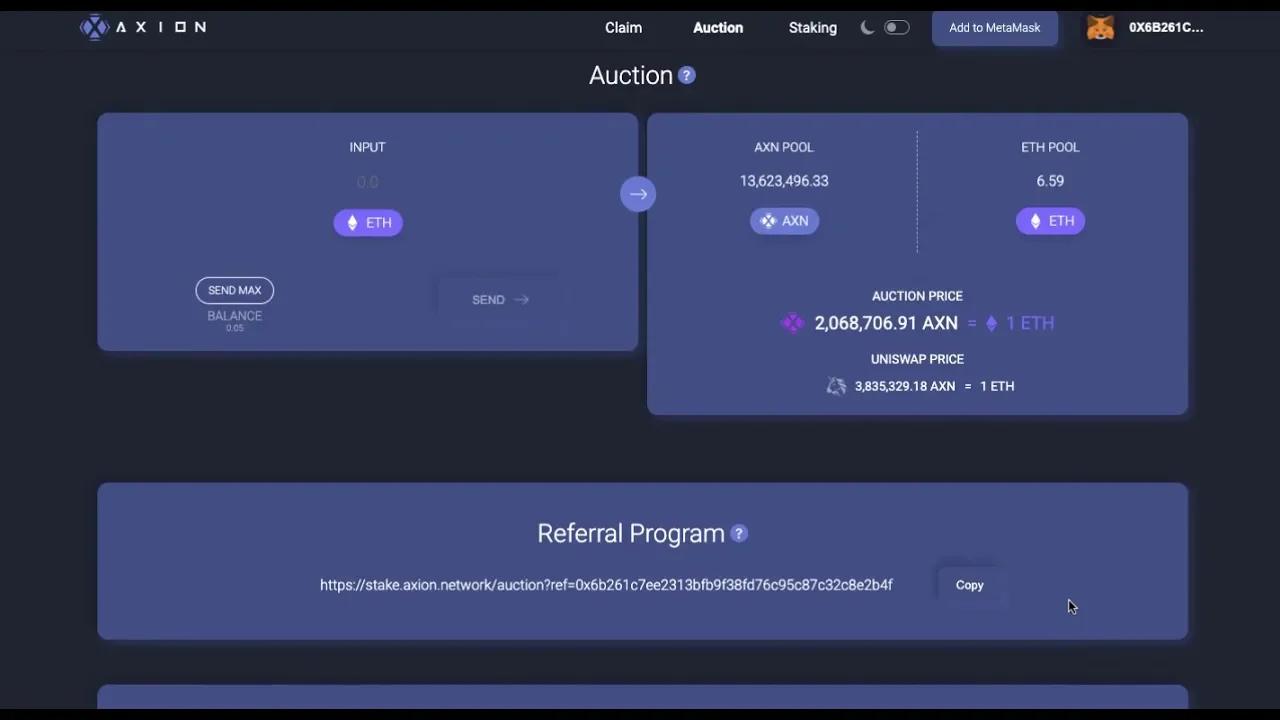 Axion Auction Day 20 (3 Dec) 13.6M Axion, 6.6ETH, 2M Axion/ETH! 11.66B ...