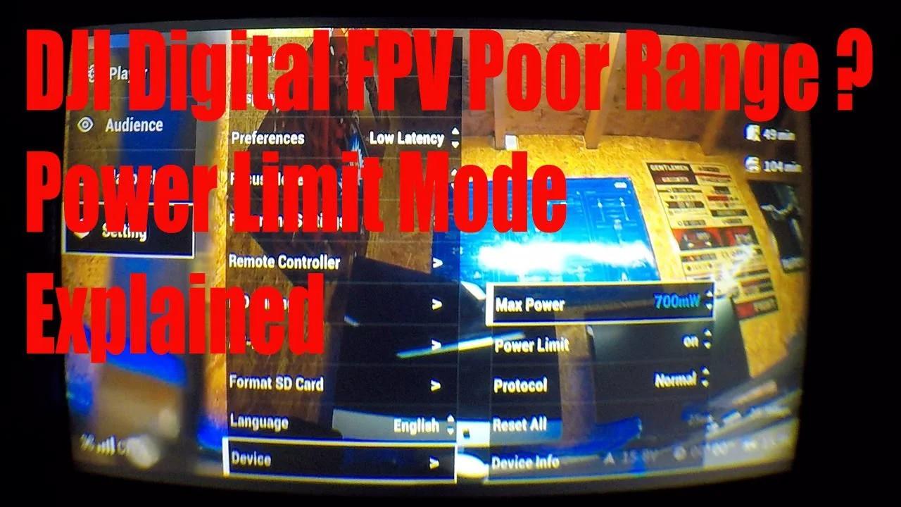DJI Digital FPV Range Problems ? Power Limit Mode FIX (Auto Temp Control) Explained