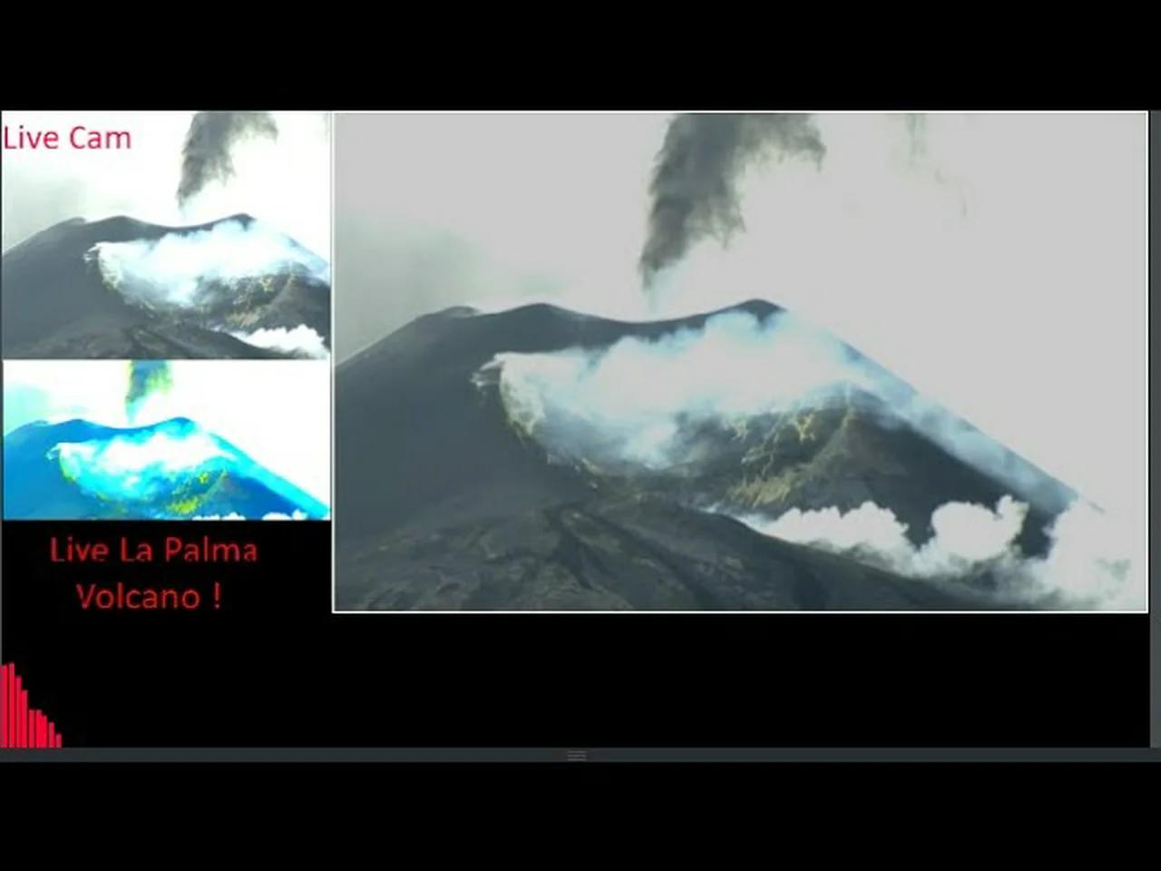 La Palma live volcano eruptions stream live lava flows color filters ...