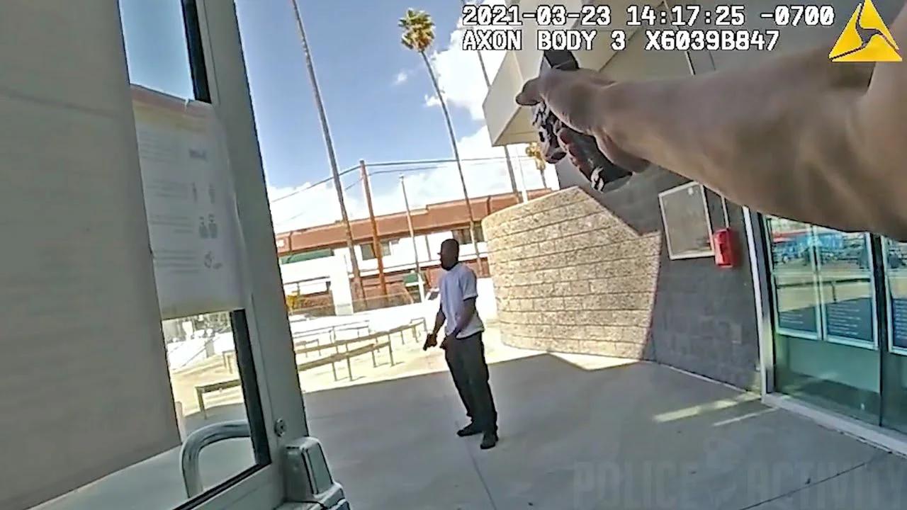 LAPD Cop Shoots Armed Man Outside The Olympic Community Police Station ...