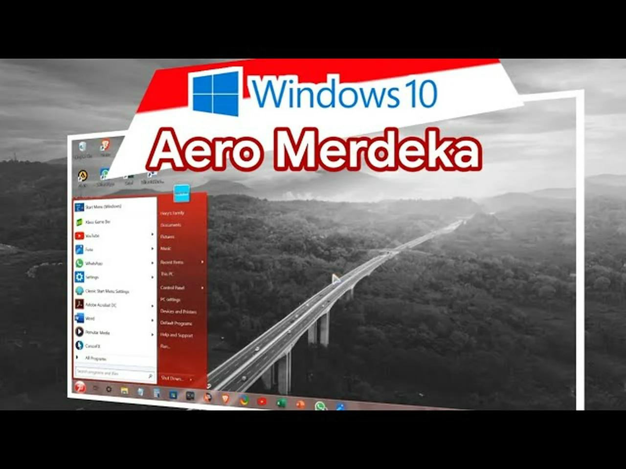 Windows 10 Tema Aero Merdeka spesial HUT RI ke 78