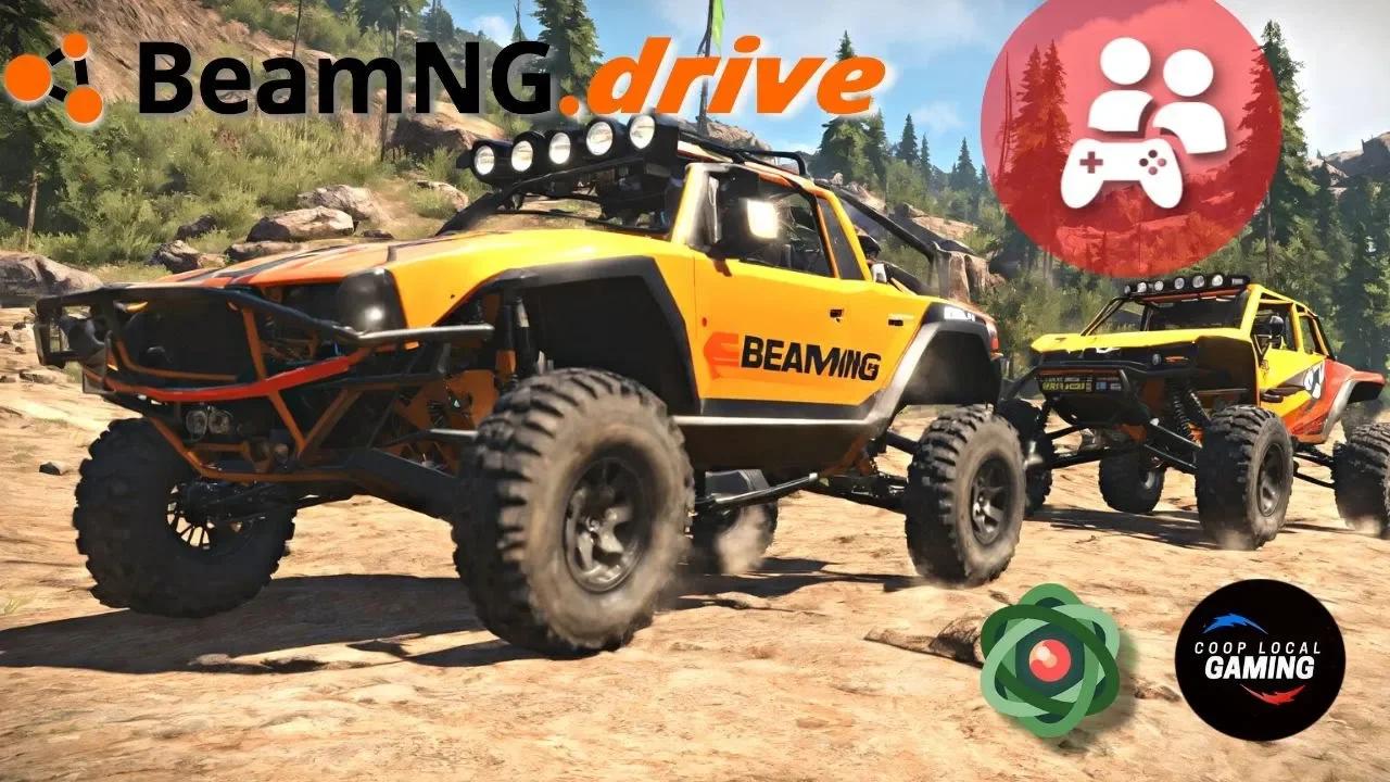 BeamNG Multiplayer Off Road - Splitscreen Nucleus Coop Gameplay 2024