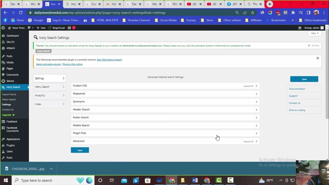 how to add search option in wordpress