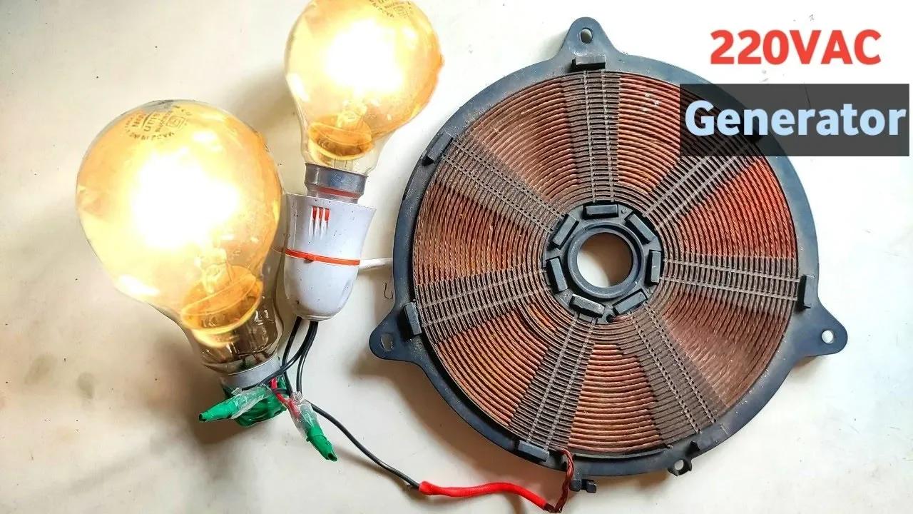 Simple powerful 220V Dynamo generator From Induction Coil