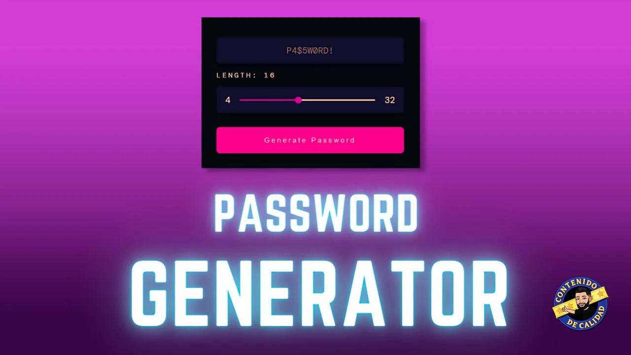 Aprende A Hacer Un Generador De Passwords Con Html Css Javascript