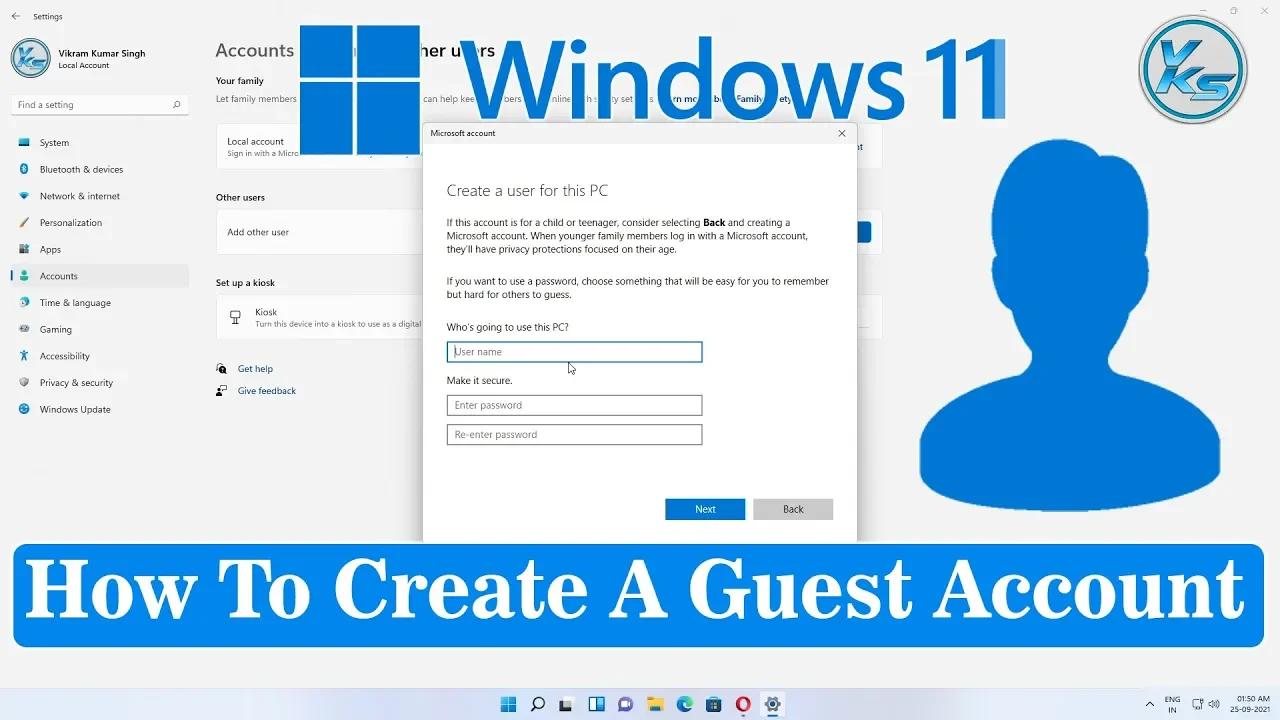 How To Create A Guest Account in Windows 11 | Windows 11 Me Guest Account Kaise Create Kare