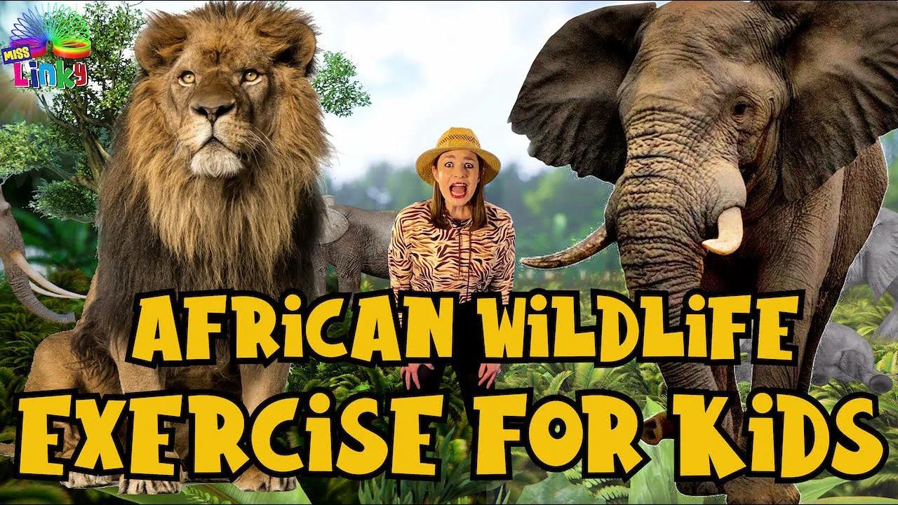 Wild Animals Exercise for Kids | Learn about the BIG 5 Animals | Indoor ...
