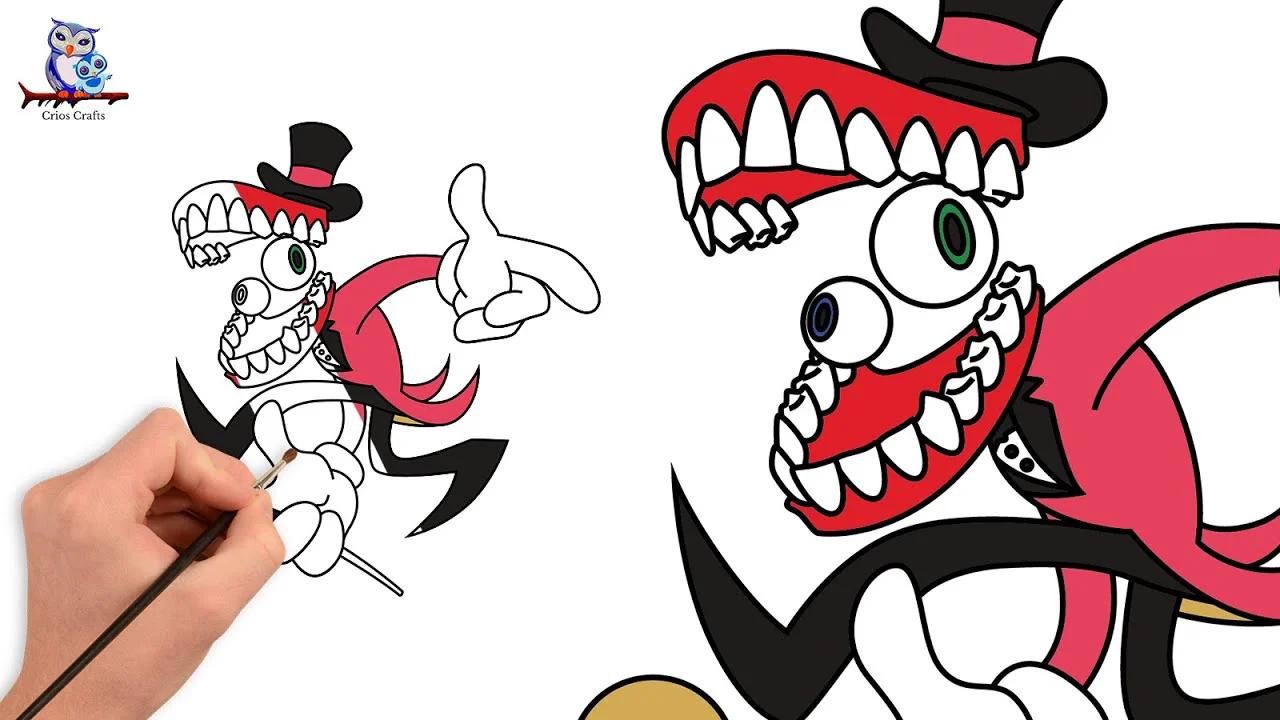 How to Draw Caine the Amazing Digital Circus - Step by Step