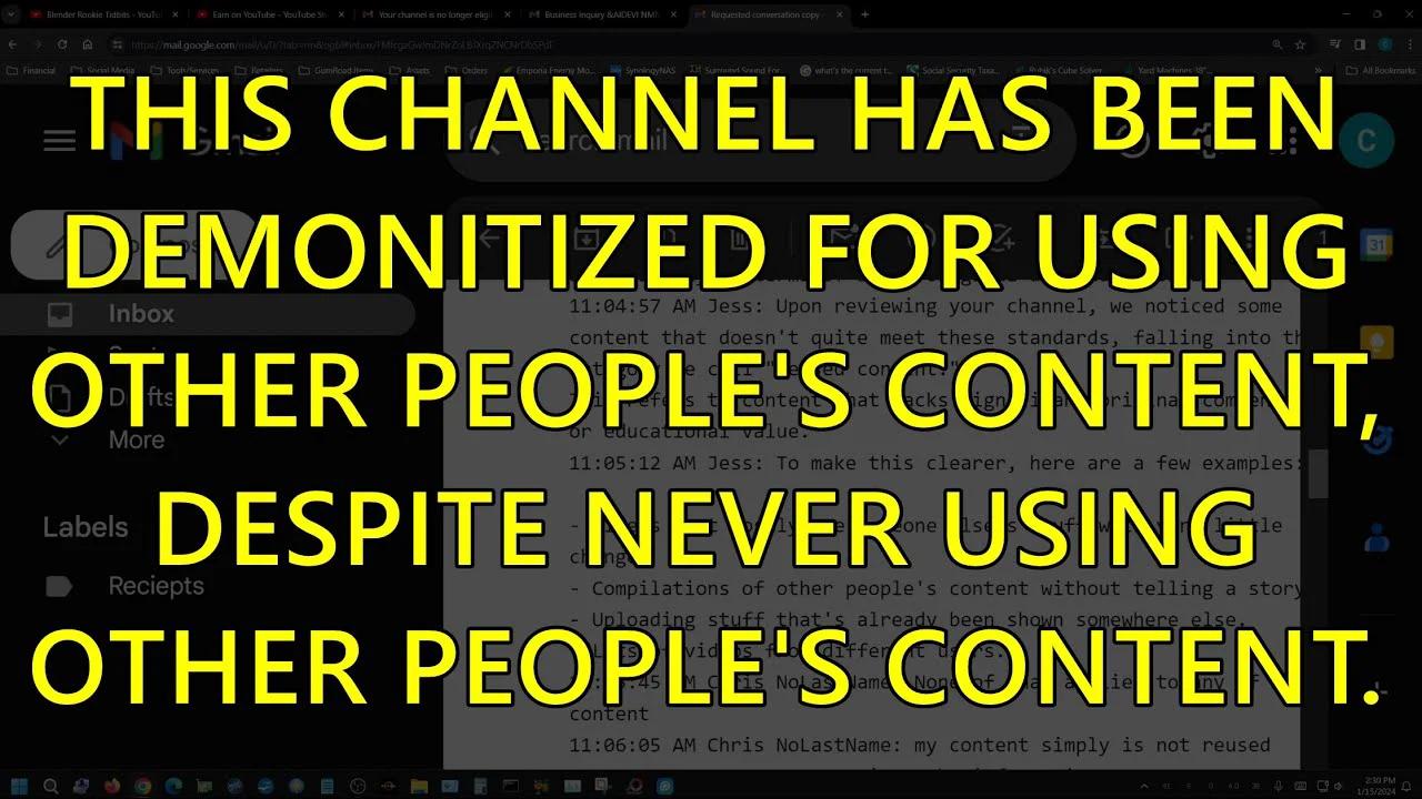Demonetized For Using Other People's Content Despite Not Using Other ...