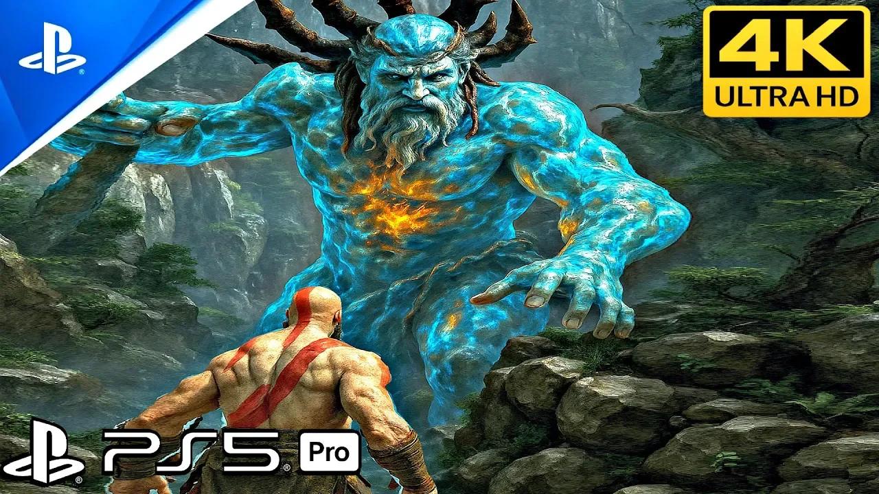 (PS5 Pro) GOD OF WAR Kratos Vs God of Sea POSEIDON Boss Fight 4K 60FPS