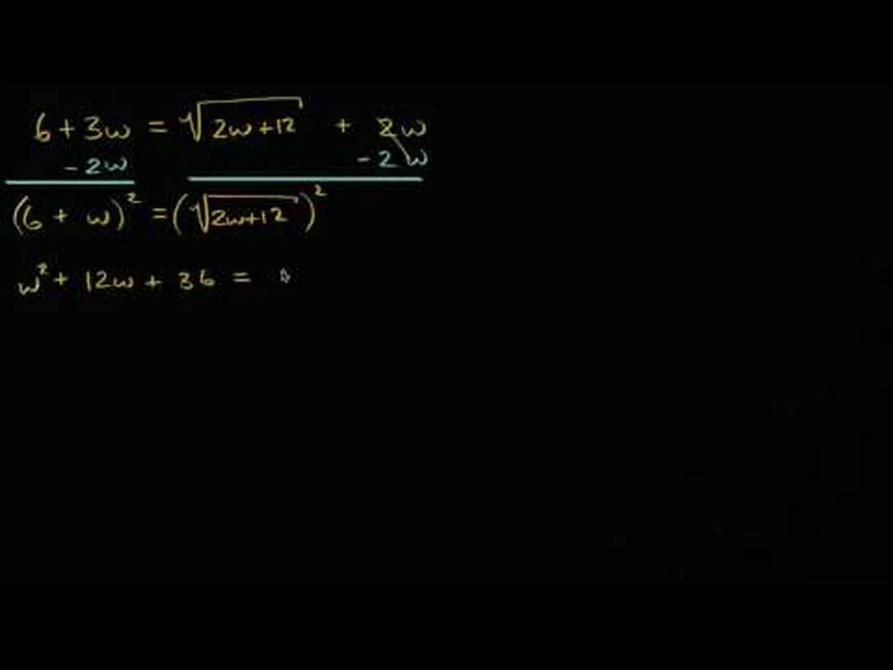 Solving Square Root Equations Two Solutions Mathematics Iii High
