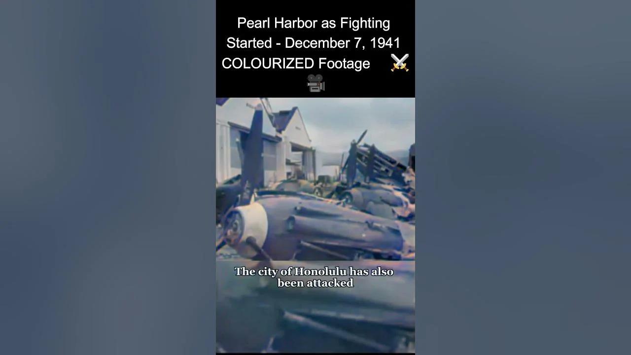 Pearl Harbor as Fighting Started December 7, 1941 COLOURIZED Footage 🇺🇸⚔️🎥