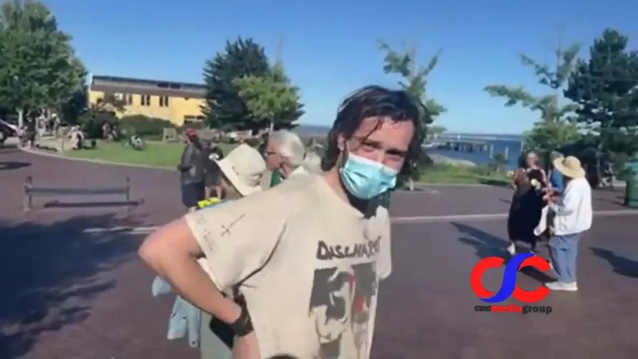Far Left Protester Shows His Instability At Port Townsend Protest ...