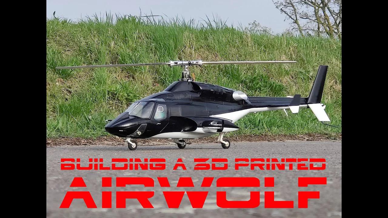 Building a 3D printed DIY Airwolf for TRex 450 DFC in LW-PLA RC