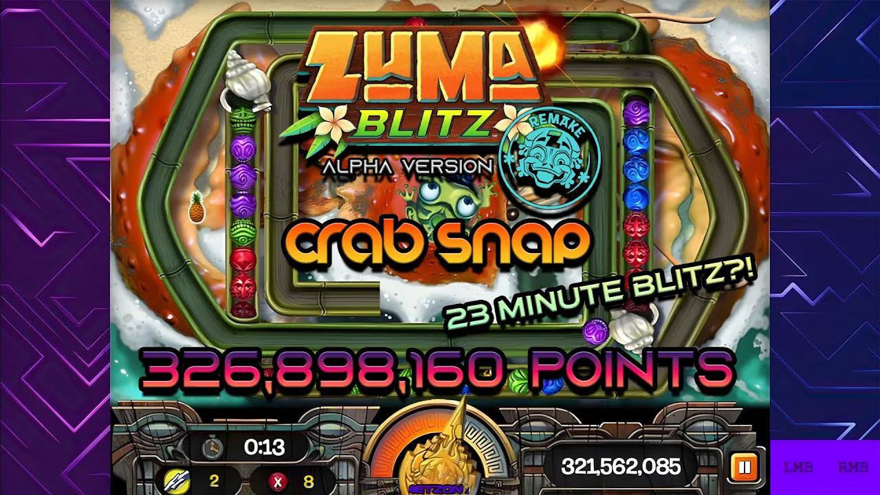Zuma Blitz Remake [Alpha] | Crab Snap [326.89M Pts / No Spirit Animal] [Longest Minute Blitz???]