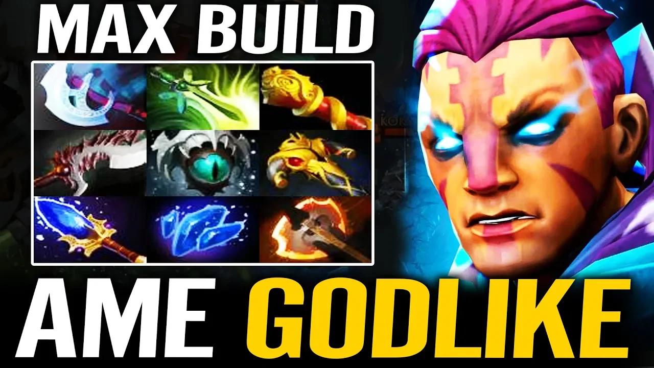 Anti-Mage Max Build - AME Godlike Hard Carry Crazy Gameplay Dota 2
