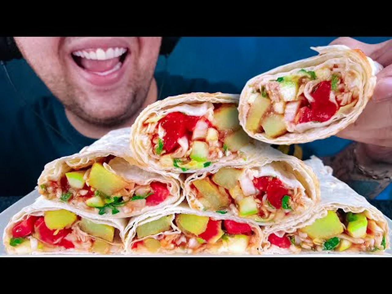 ASMR BURRITO FEAST | EATING SOUNDS | ASMR EATING SHOW MUKBANG NO TALKING