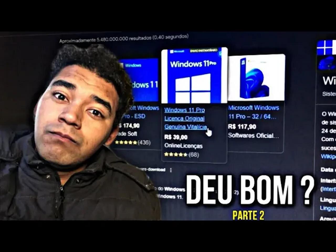COMPREI A LICEN A DO WINDOWS 11 PRO NO MERCADO LIVRE POR 70 REAIS