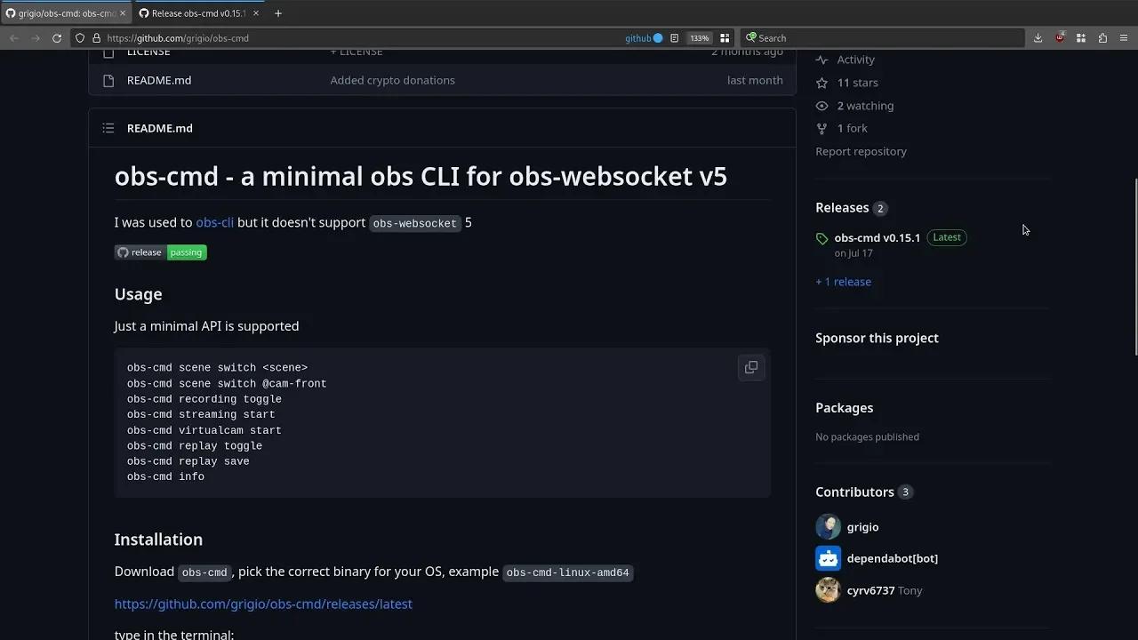 obs-cmd - a minimal obs CLI for obs-websocket v5