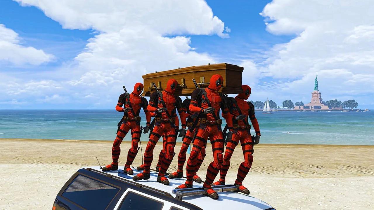 GTA 5 DEADPOOL COFFIN DANCE COMPILATION! SPIDERMAN FUNNY FAILS Ep.19