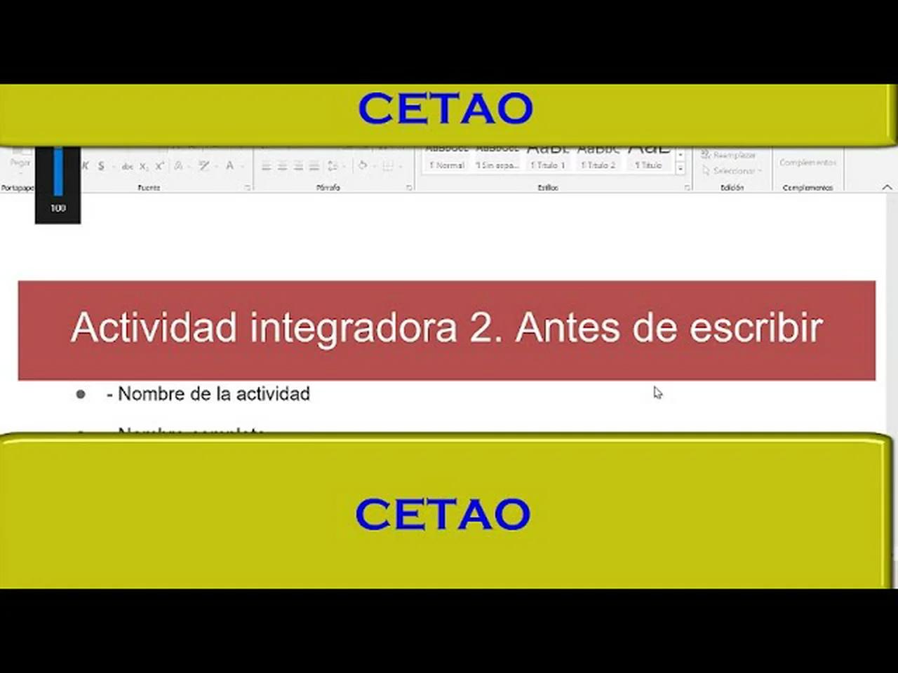 CETAO ACTIVIDAD INTEGRADORA 2