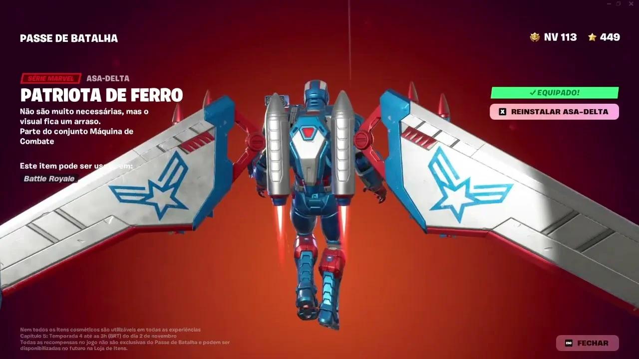 DOMINE O CÉU COM A ASA-DELTA DO PATRIOTA DE FERRO NO FORTNITE!