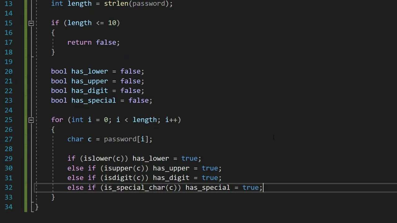 How to Validate a Password Using C (Simple)