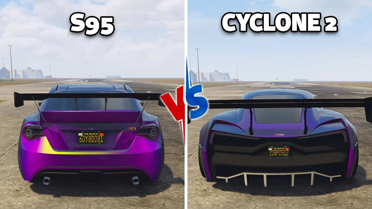 GTA 5 ONLINE - S95 VS CYCLONE II (WHICH IS FASTEST?) | FASTEST DRAG ...